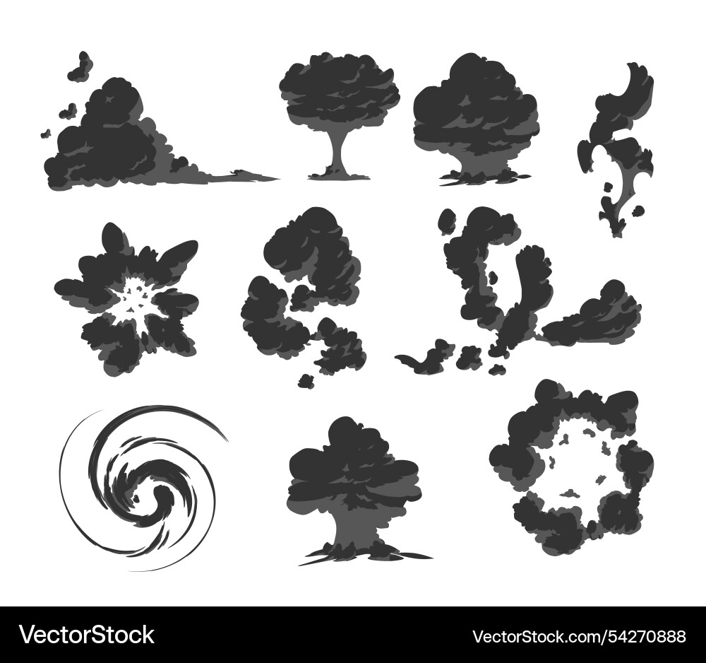Set with smoke effect image Royalty Free Vector Image