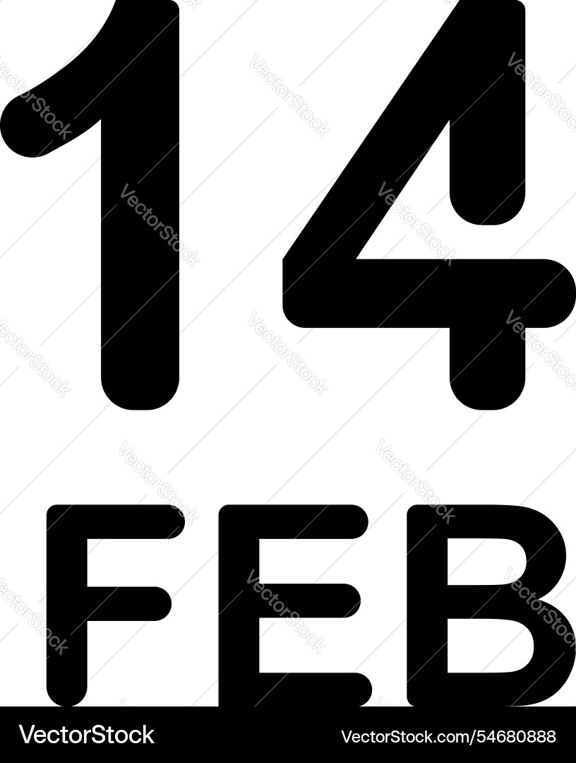 Stencil 14 february valentines day Royalty Free Vector Image