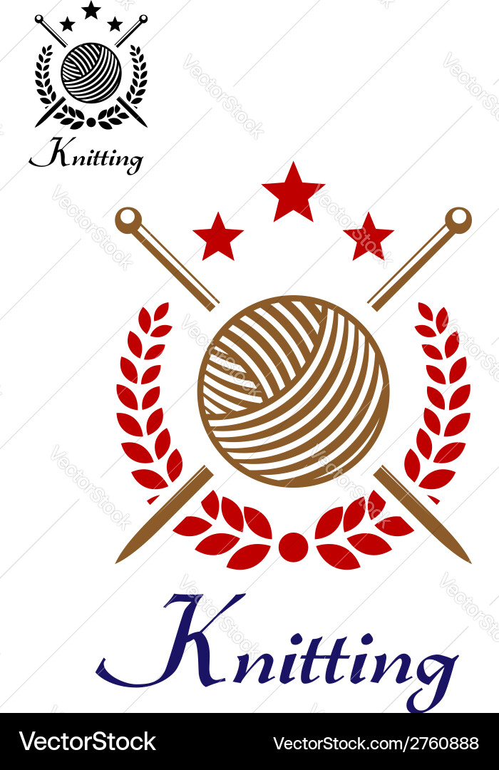 Vintage Knitting Emblem Royalty Free Vector Image
