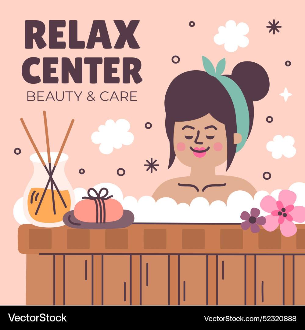 Wellness and spa template design Royalty Free Vector Image