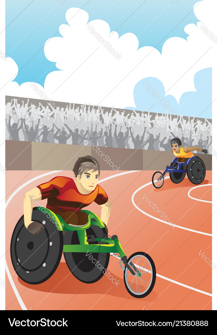 Wheelchair race Royalty Free Vector Image - VectorStock