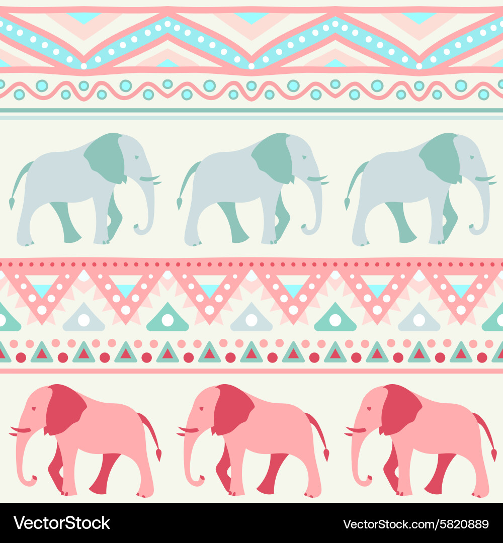 Elephant Seamless Pattern Royalty Free Vector Image