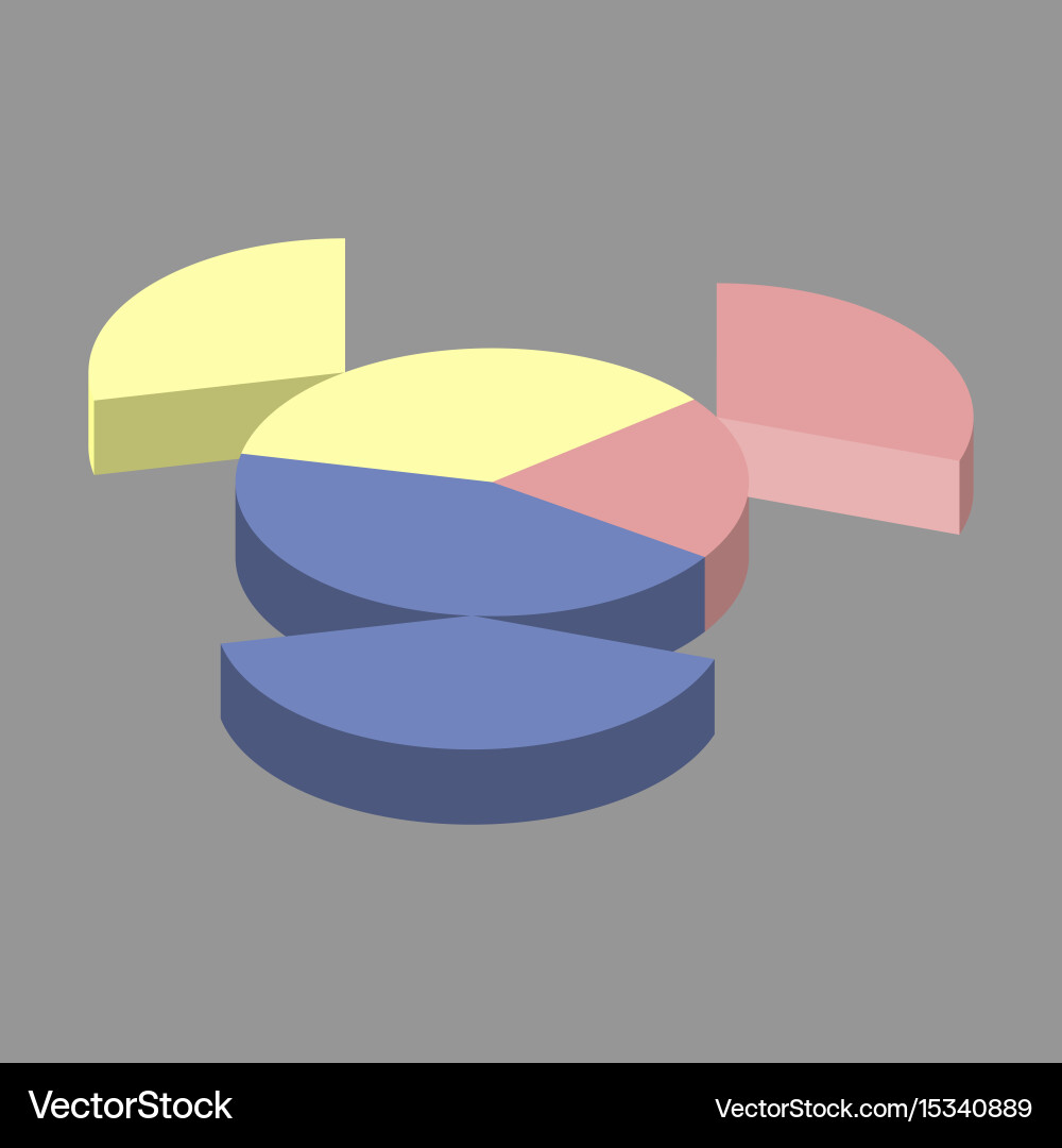 Flat icon on stylish background pie chart Vector Image