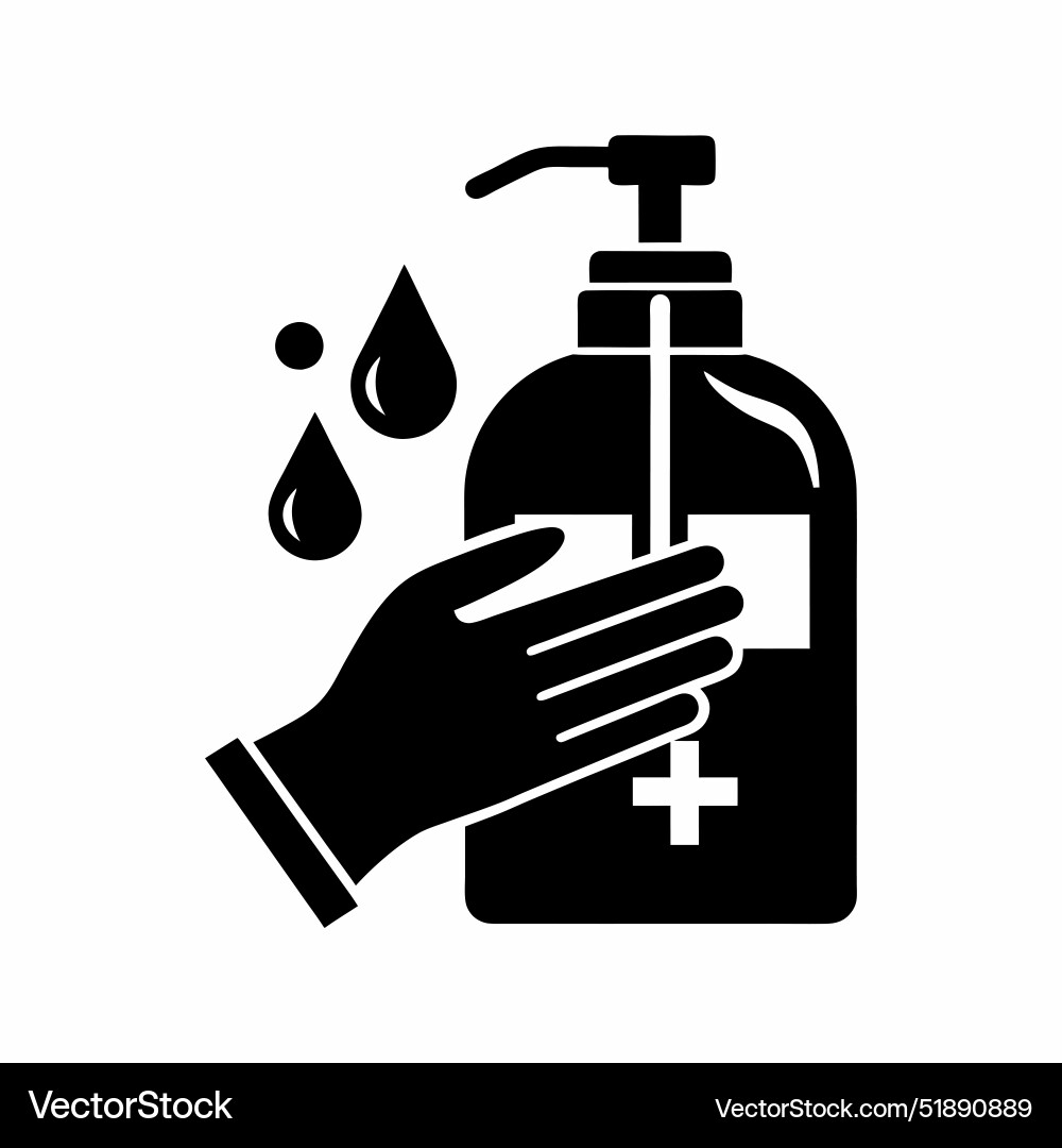 Hand sanitizing and cleaning concept icon Vector Image