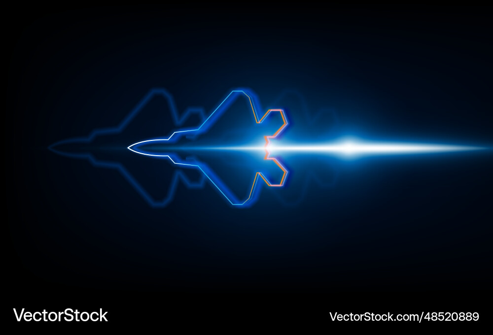 High speed concept fighter jet in the form Vector Image