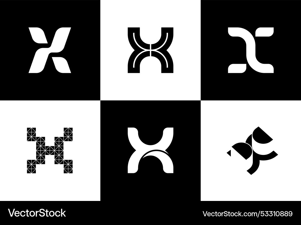Letter x fonts and logo design Royalty Free Vector Image