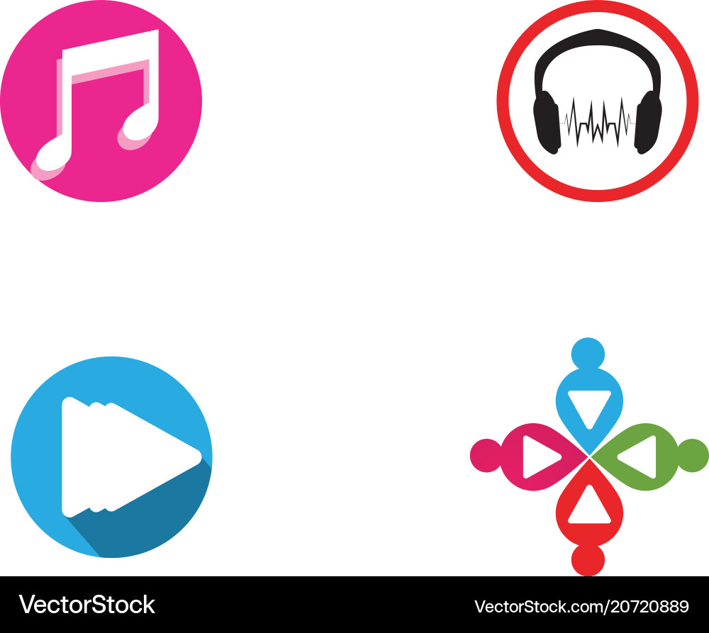 Music note symbols logo and icons template Vector Image