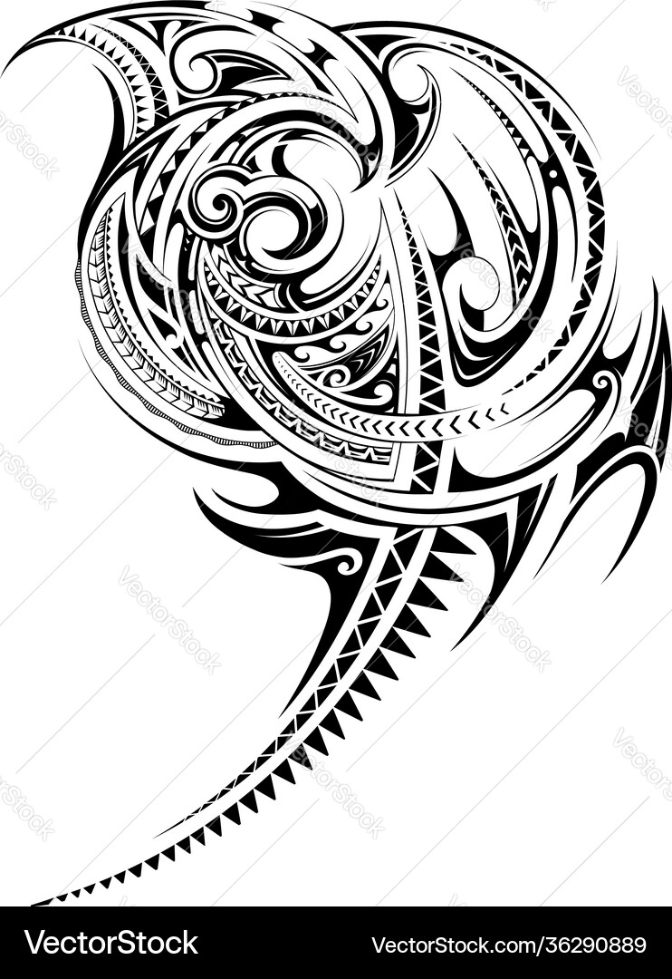 Polynesian style tribal art tattoo Royalty Free Vector Image