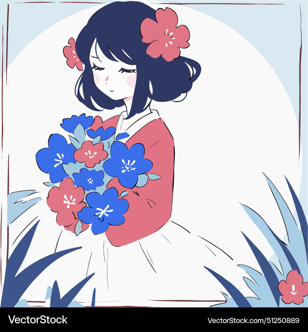 Shy girl Royalty Free Vector Image - VectorStock