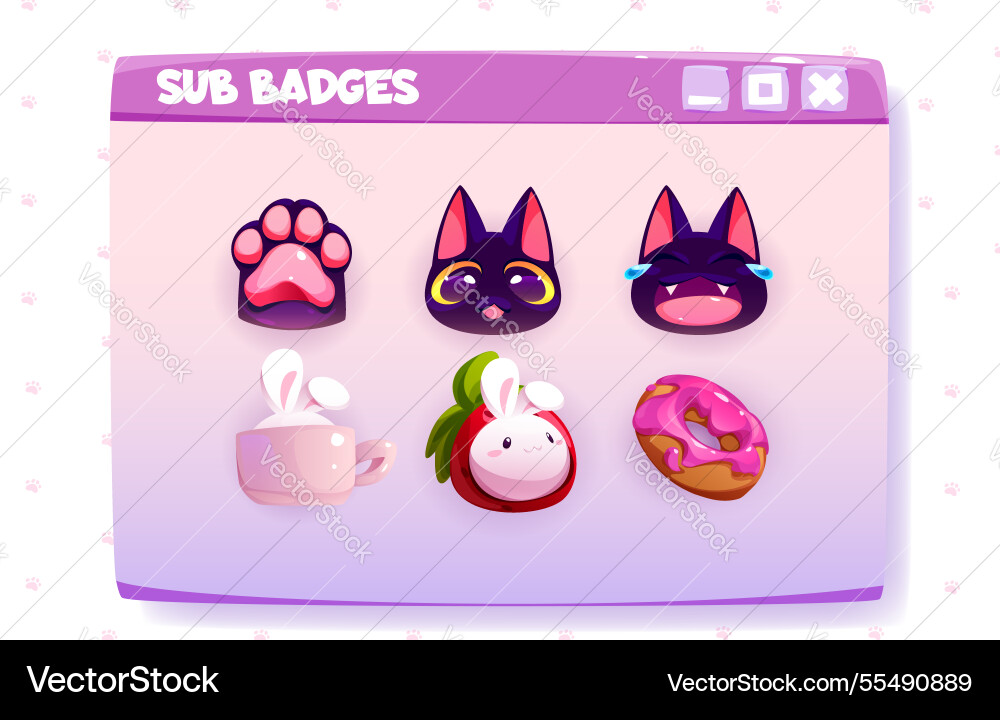 Stream subscriber badges set Royalty Free Vector Image