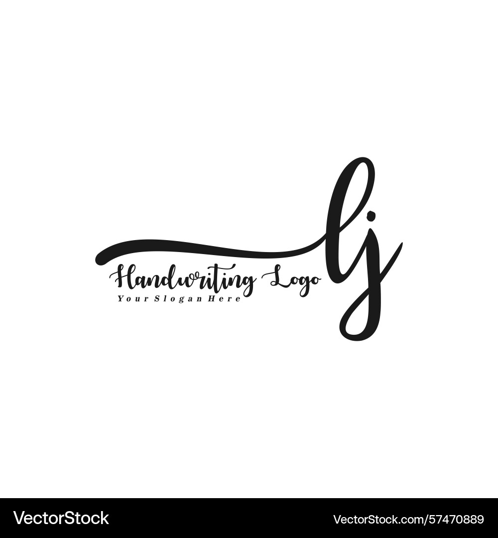 Stylish handwriting initial logo templates lj Vector Image