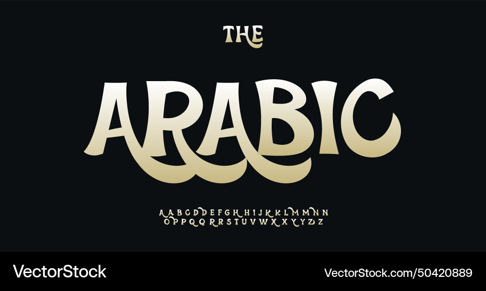 Whimsical cartoon alphabet opulent arabic Vector Image