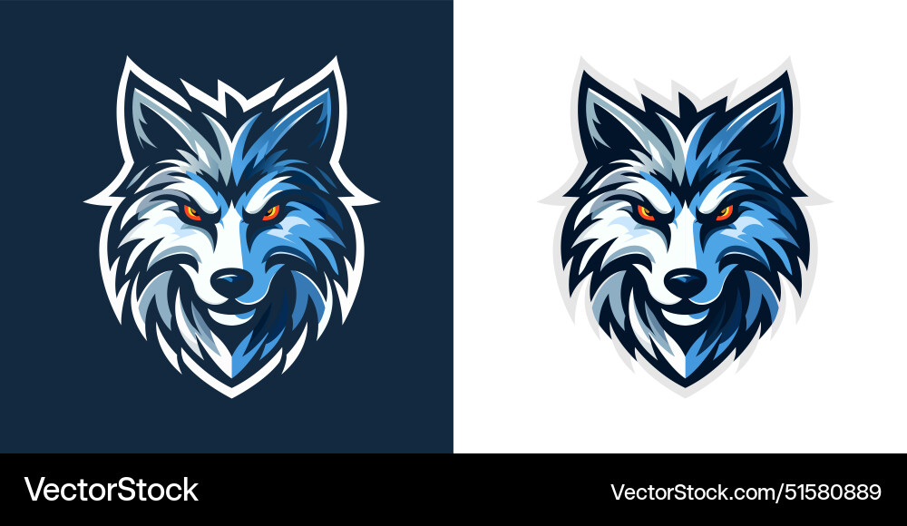 Wolf head logo design template Royalty Free Vector Image