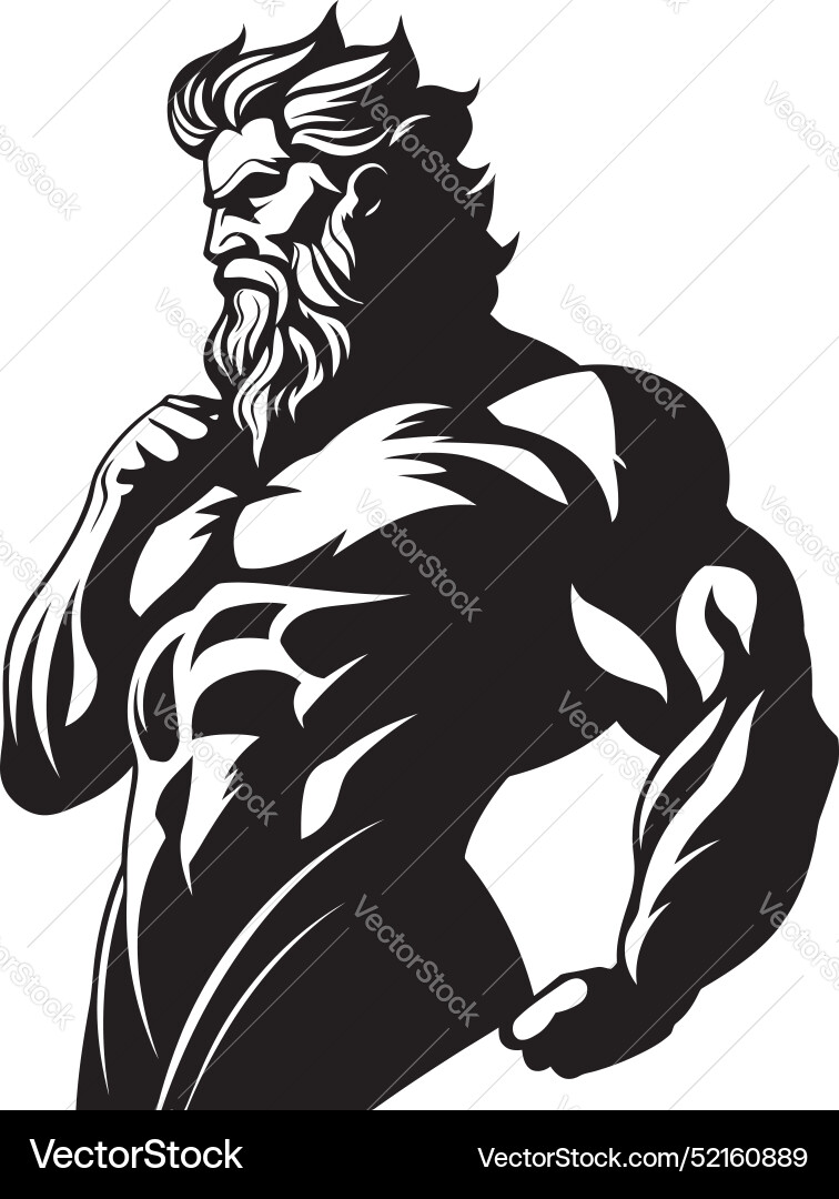 Zeuss gym logo design with thunder god olympus Vector Image