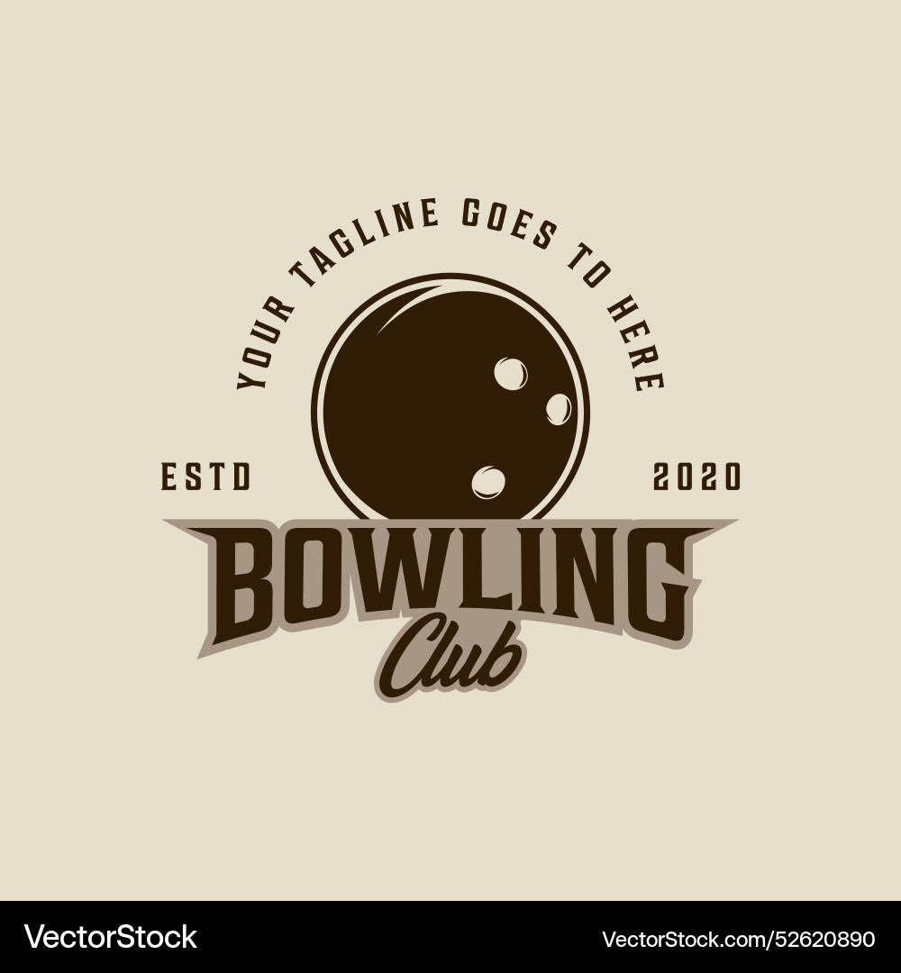 Bowling ball logo vintage template icon graphic Vector Image