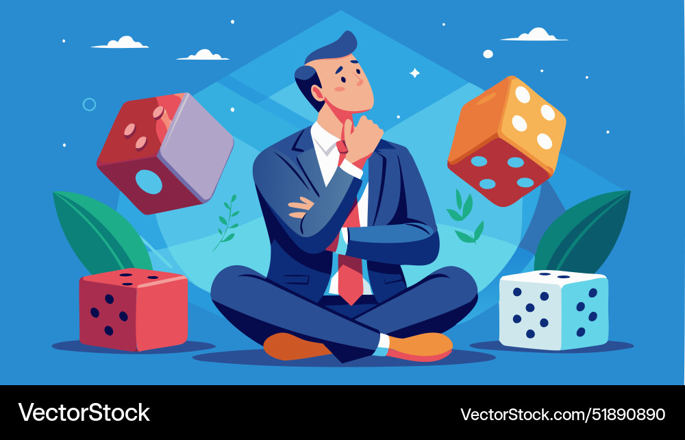 Business decision dilemma contemplating choices Vector Image
