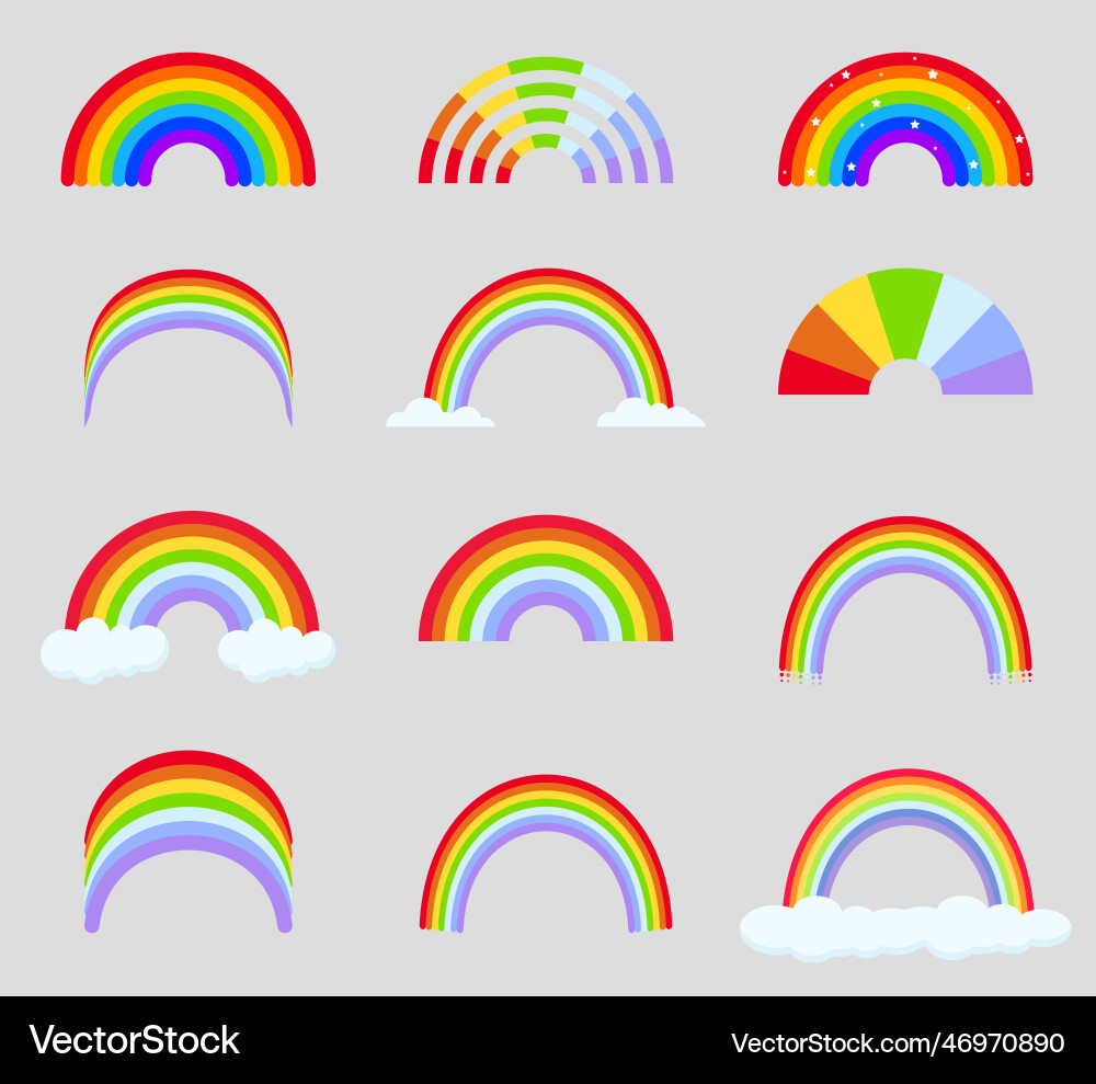 Cartoon rainbow collection Royalty Free Vector Image