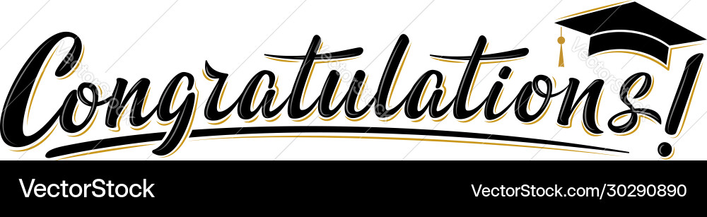 Congratulations greeting sign for graduation Vector Image