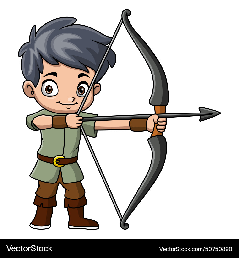 Cute boys are playing archery Royalty Free Vector Image