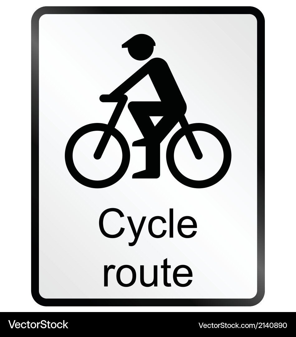 Cycle route information sign Royalty Free Vector Image