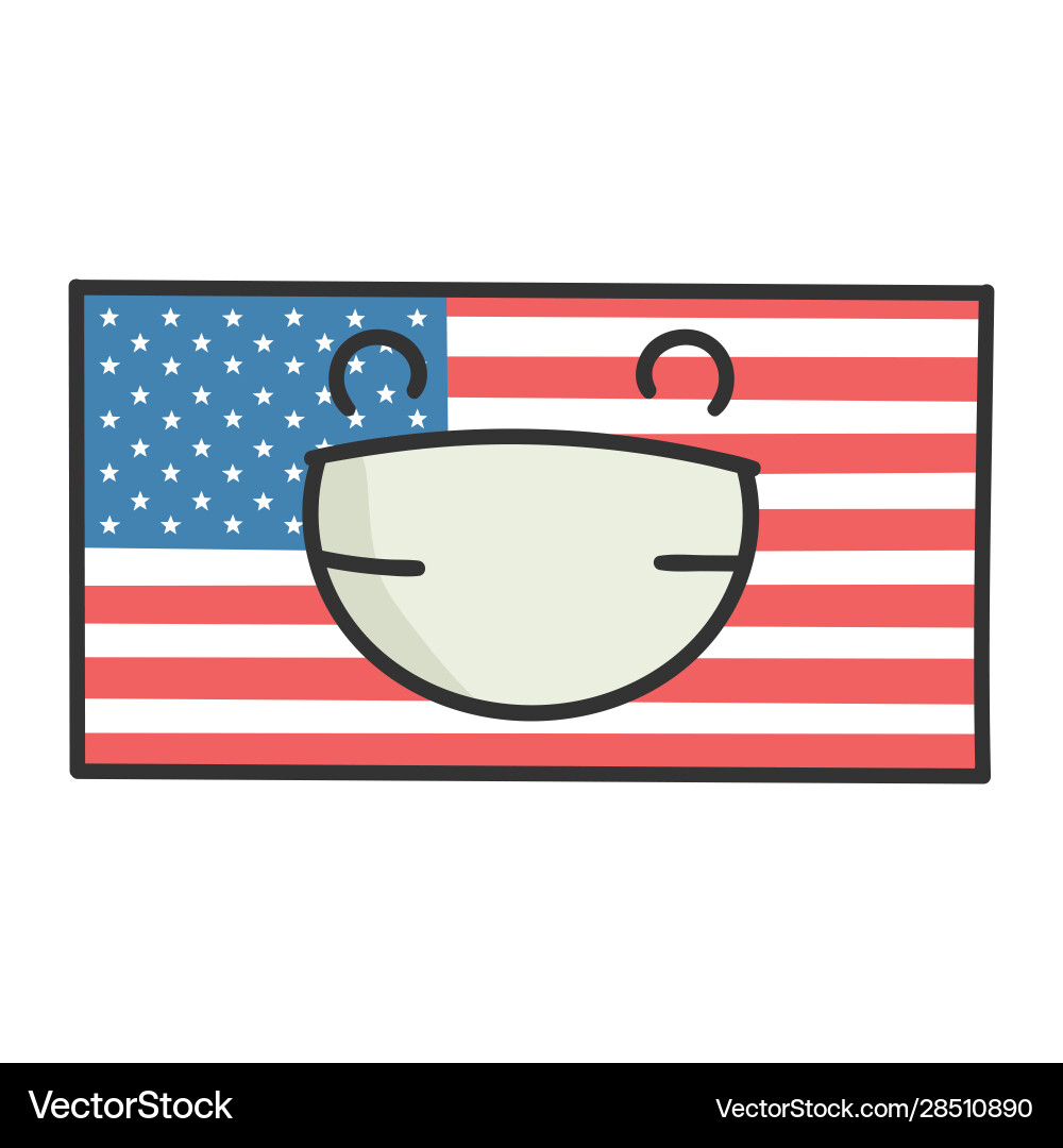 Happy american flag cartoon Royalty Free Vector Image