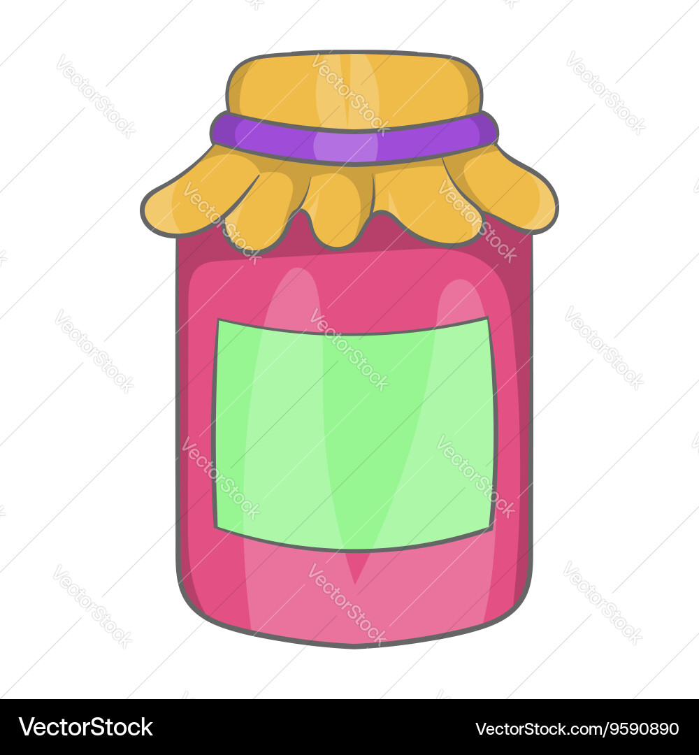 Jam in a glass jar icon cartoon style Royalty Free Vector