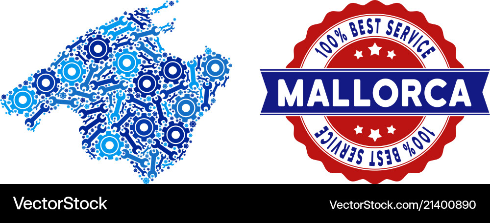 Mallorca Service Territory Map Royalty Free Vector Image