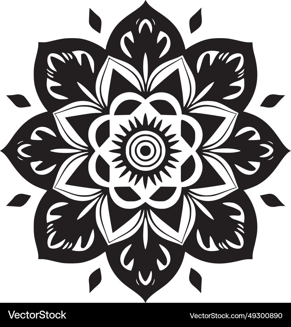Mandala - minimalist and flat logo Royalty Free Vector Image