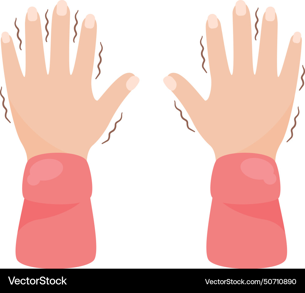 Parkinson tremor hands Royalty Free Vector Image