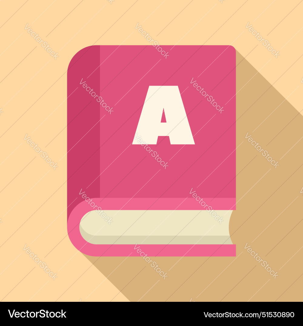 Pink book learning the alphabet Royalty Free Vector Image