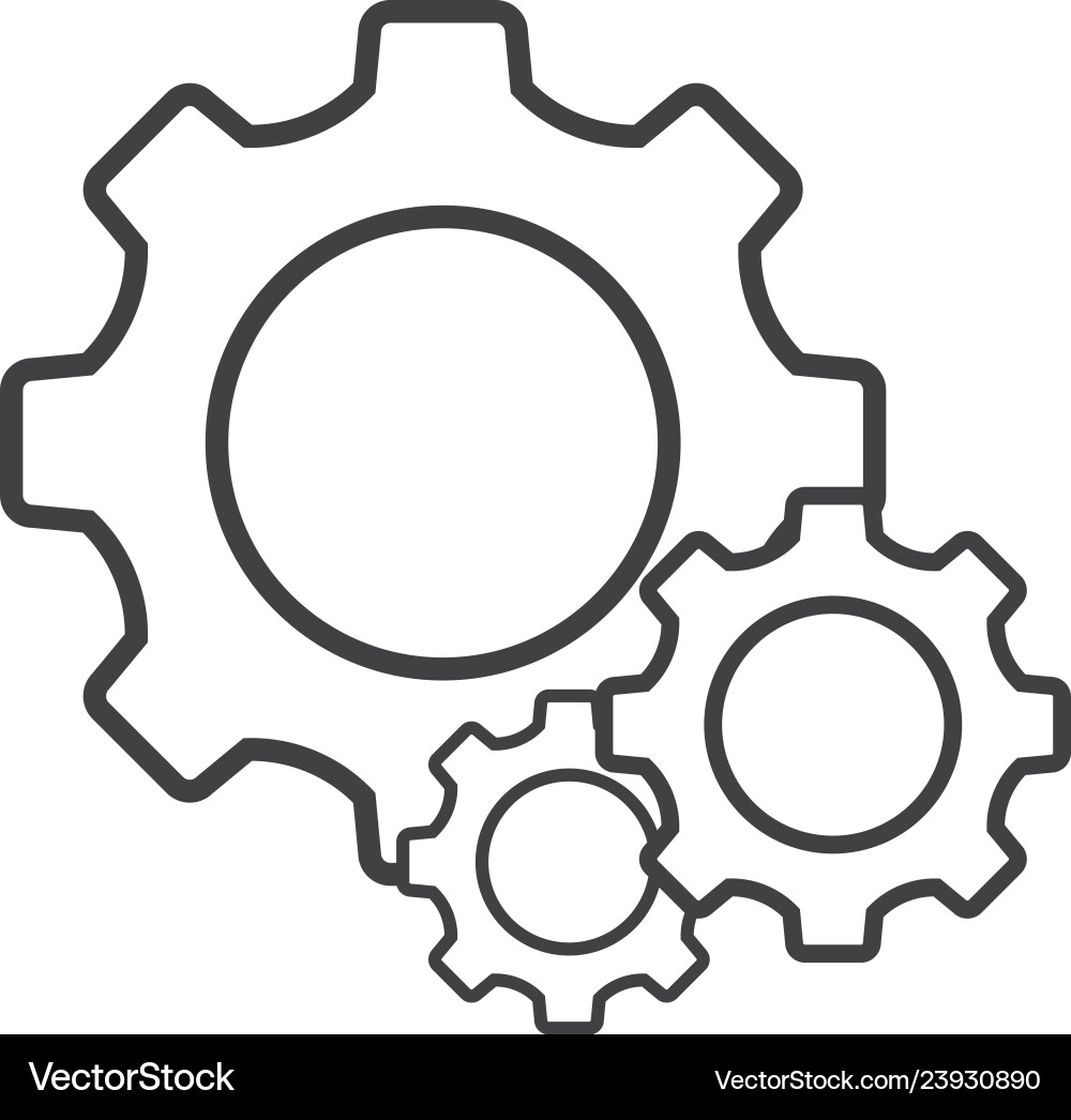 Settings line icon cog sign isolated on white Vector Image