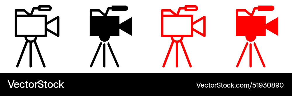 Tv camera icon logo set Royalty Free Vector Image