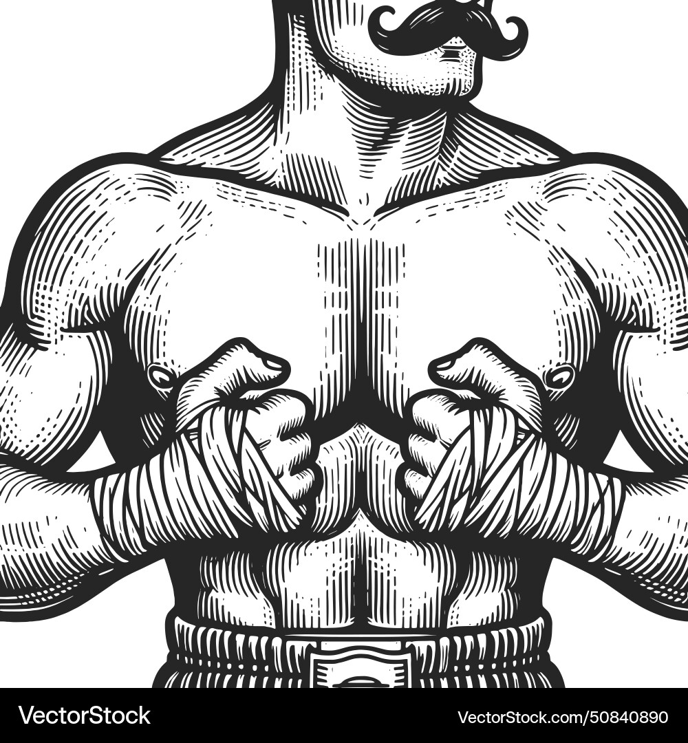 Vintage strongman classic mustache Royalty Free Vector Image