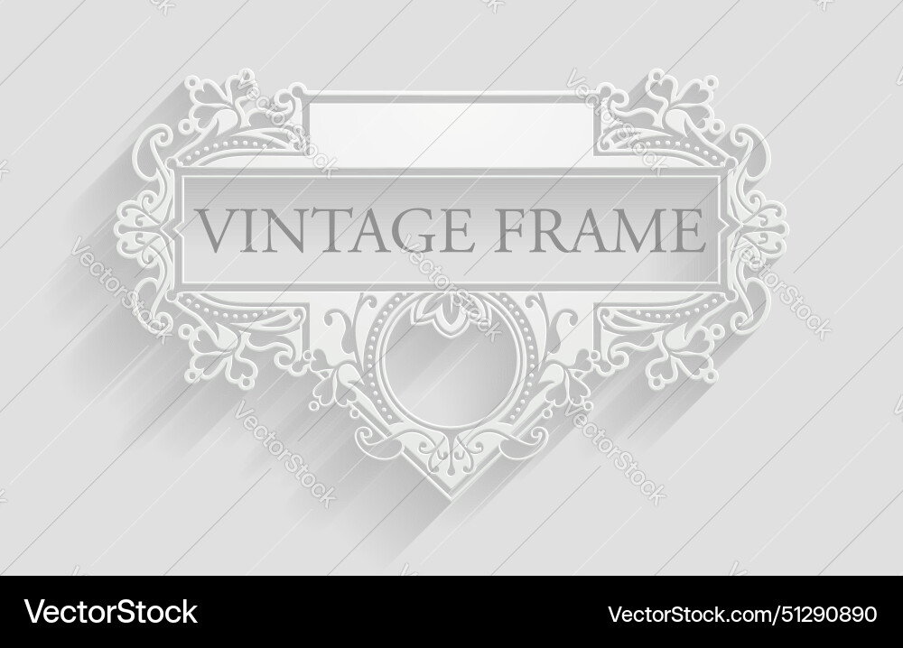 Vintage white frame background Royalty Free Vector Image