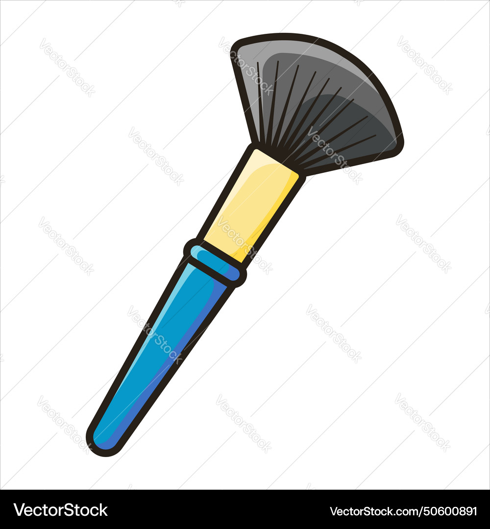 Cartoon brush powder blush Royalty Free Vector Image