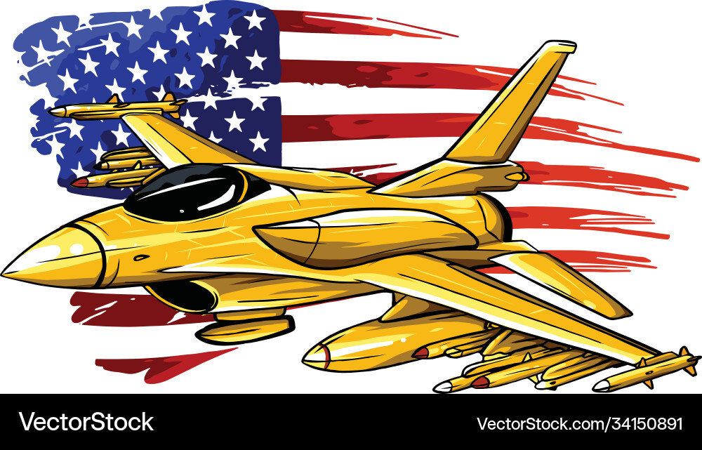 Cartoon Fighter Jet Royalty Free Vector Image - VectorStock