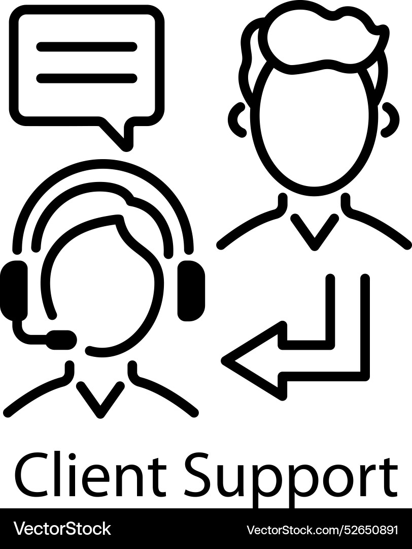 Client support Royalty Free Vector Image - VectorStock