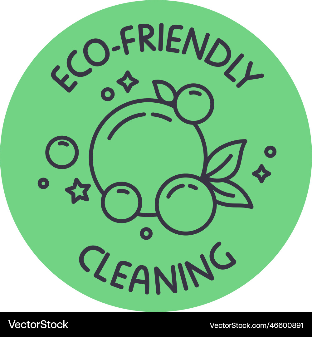 Eco friendly cleaning detergent sticker Royalty Free Vector