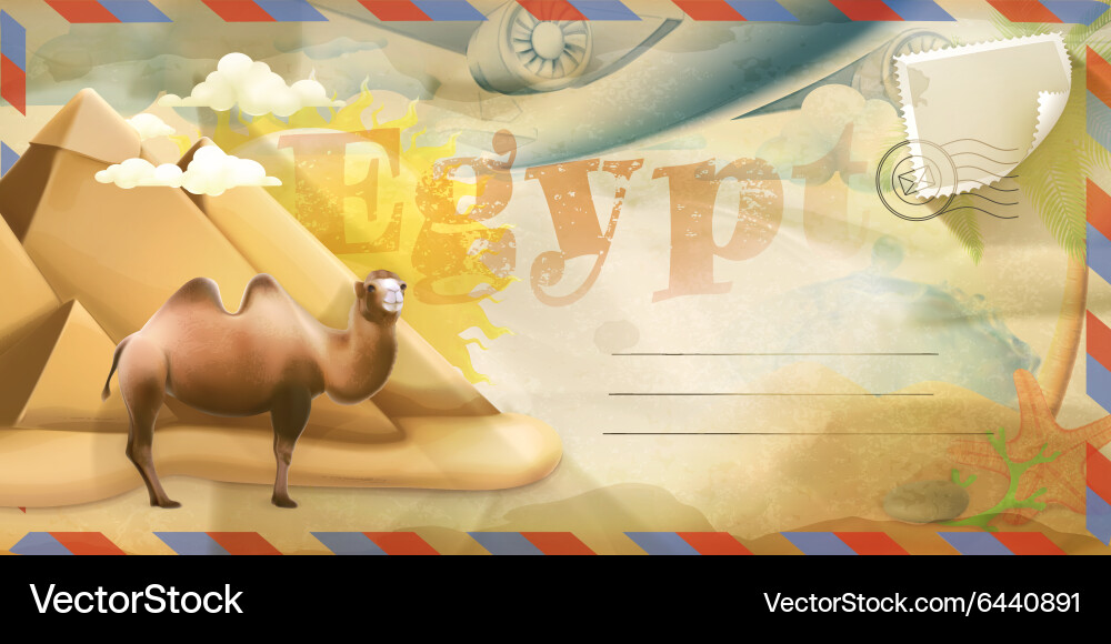 Egypt postcard Royalty Free Vector Image - VectorStock