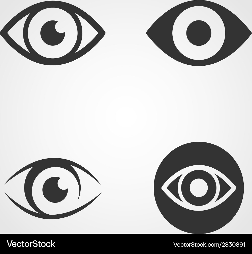 Eye icons set flat design Royalty Free Vector Image