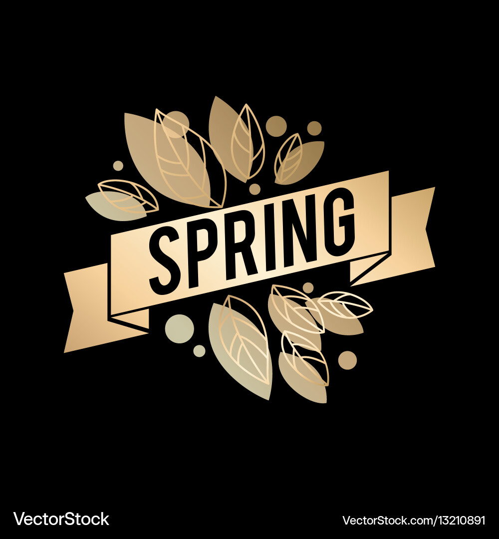 Golden spring design big Royalty Free Vector Image