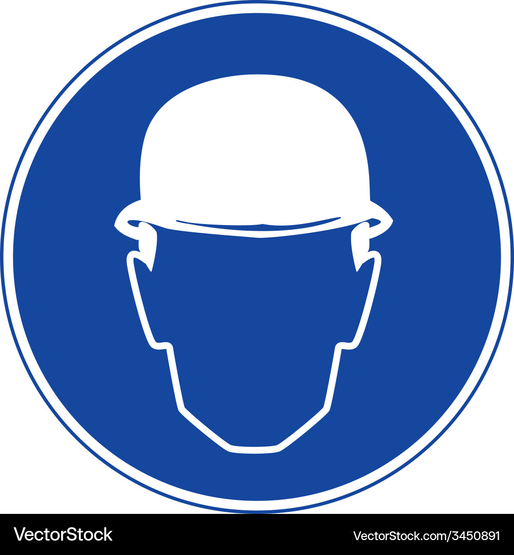 Hard hats must be worn safety sign Royalty Free Vector Image