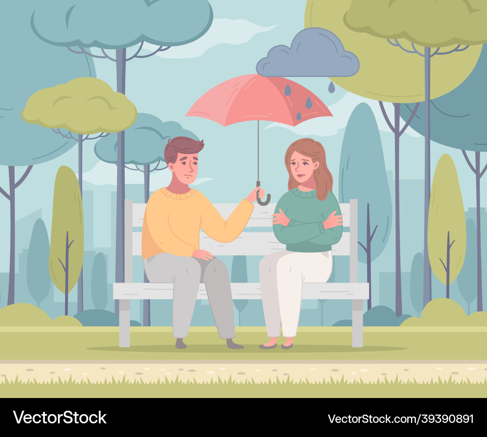 Park empathy cartoon composition Royalty Free Vector Image
