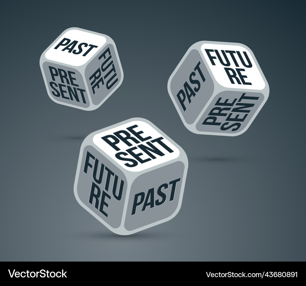 Past Present Future Dice Roll Royalty Free Vector Image