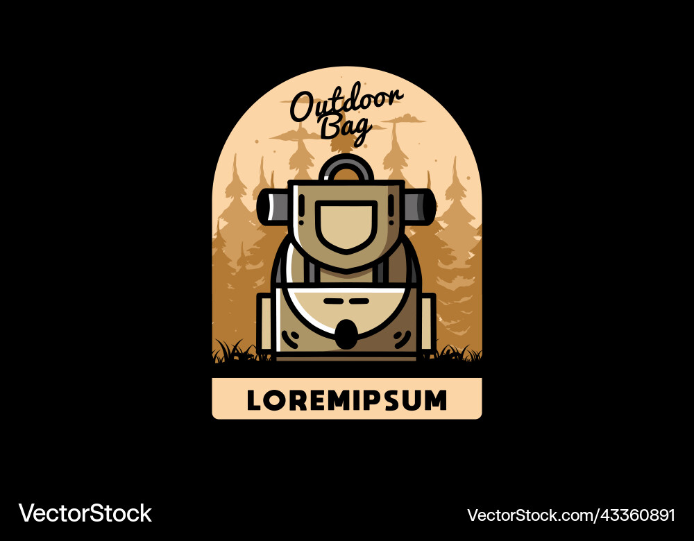 Simple camping bag design Royalty Free Vector Image