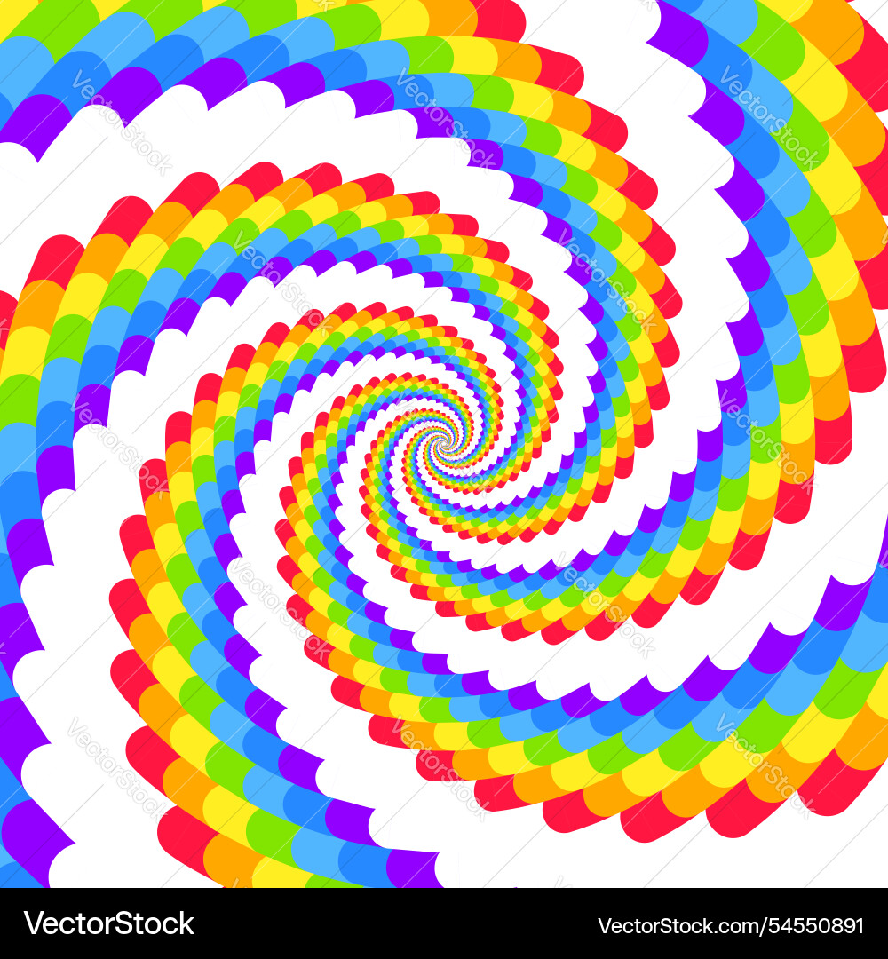 Spiral twist background optical illusion movement Vector Image