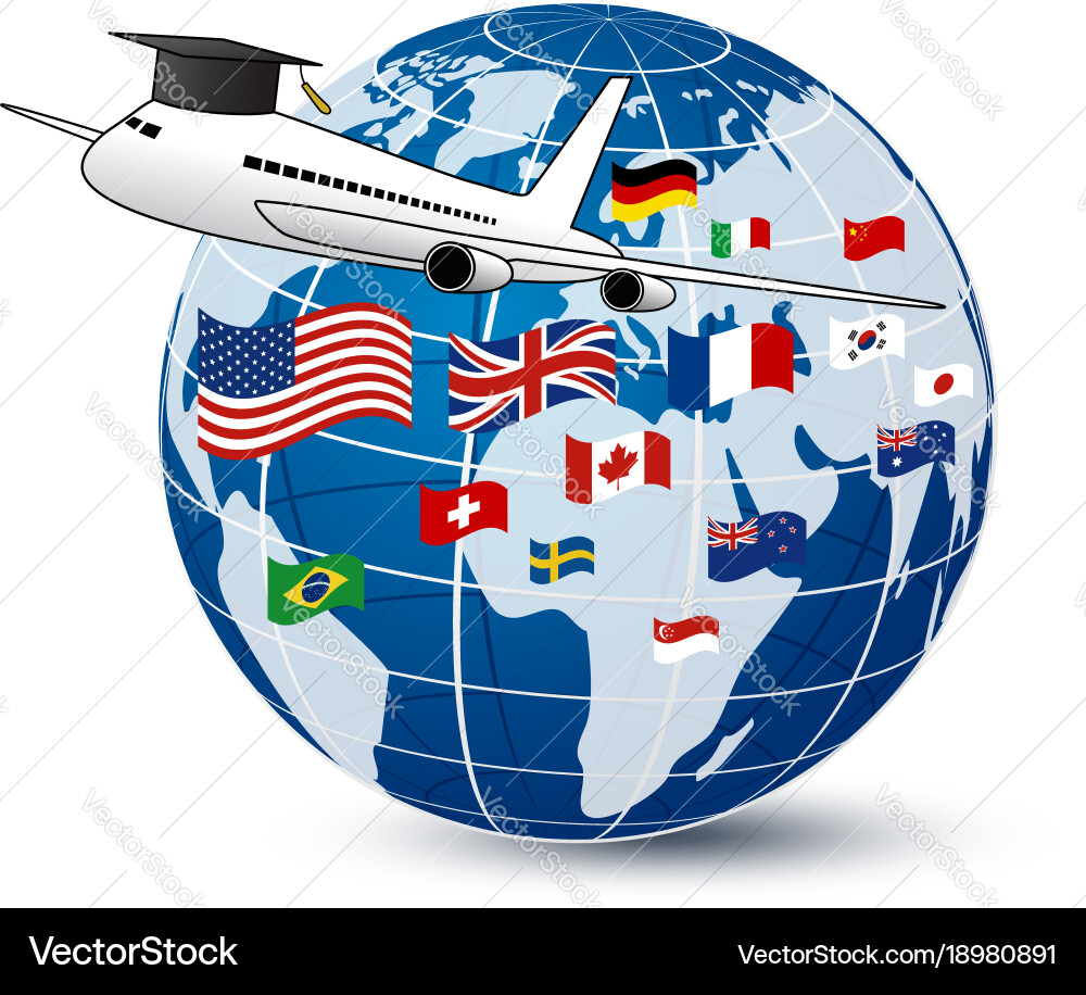 Study abroad concept design Royalty Free Vector Image