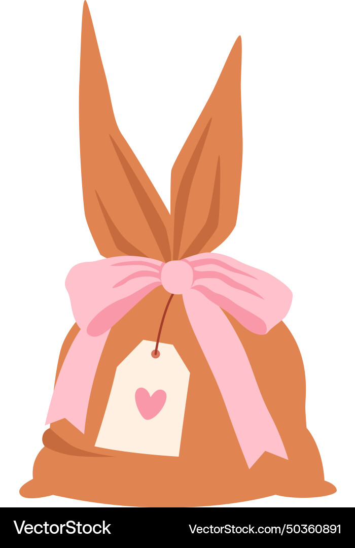 Textile bag with bow Royalty Free Vector Image