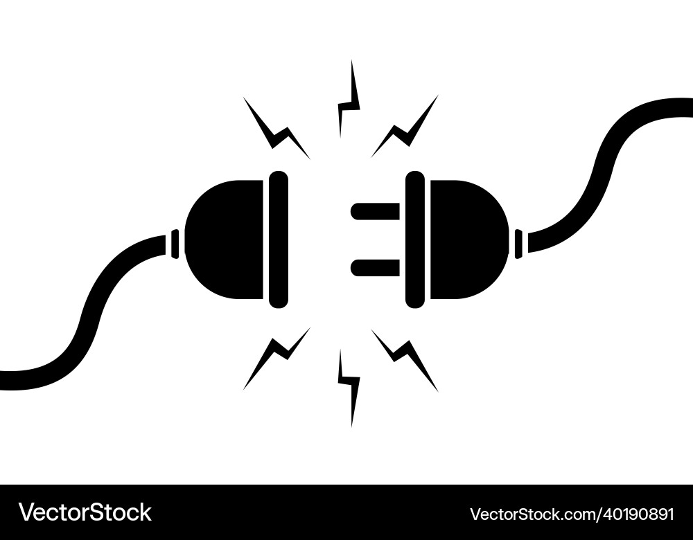 Unconnected Electrical Plug Icon Royalty Free Vector Image
