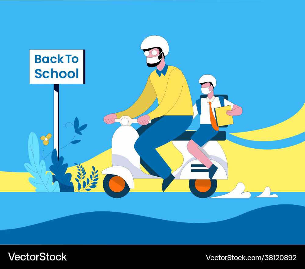 Back to school after new normal concept Royalty Free Vector